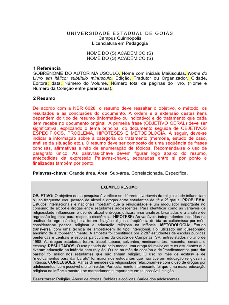 Influência da Religiosidade no Uso de Drogas | PDF | Abstract (resumo ...