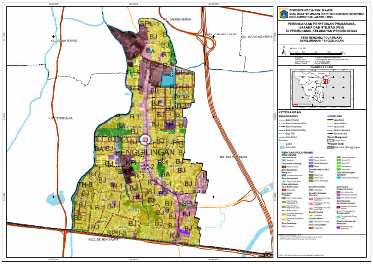 Peta Pola Ruang Kelurahan Penggilingan | PDF