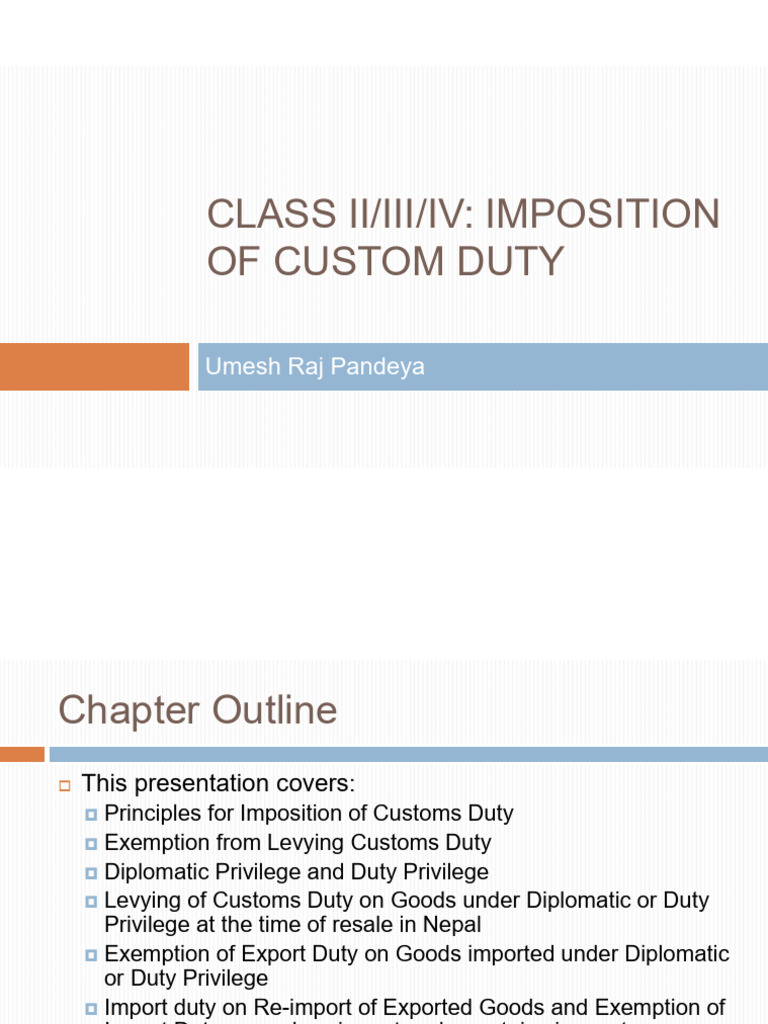 Nepal Excise Lesson 2,3,4 | PDF | Customs | Tariff