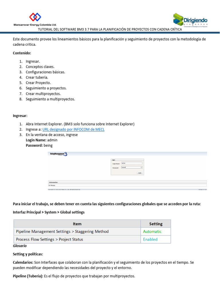 Tutorial BM3 Planificación Mansarovar DP | PDF | Software | Informática