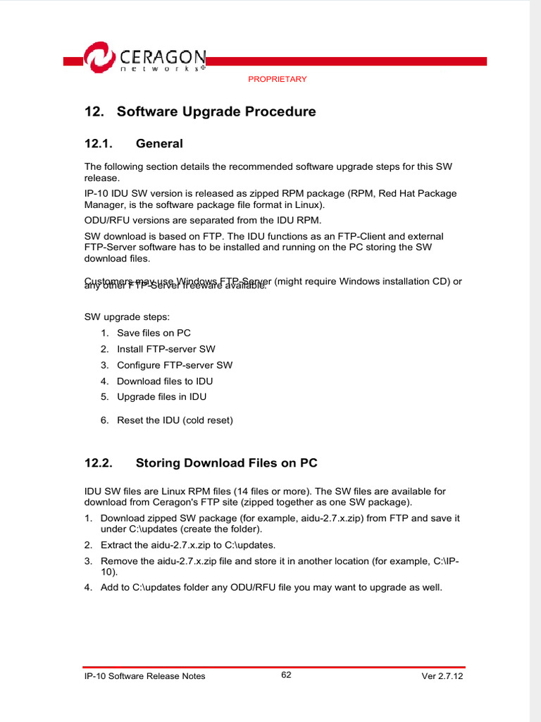 Software Upgrade Procedure Ip 10 | PDF | File Transfer Protocol | Installation (Computer Programs)