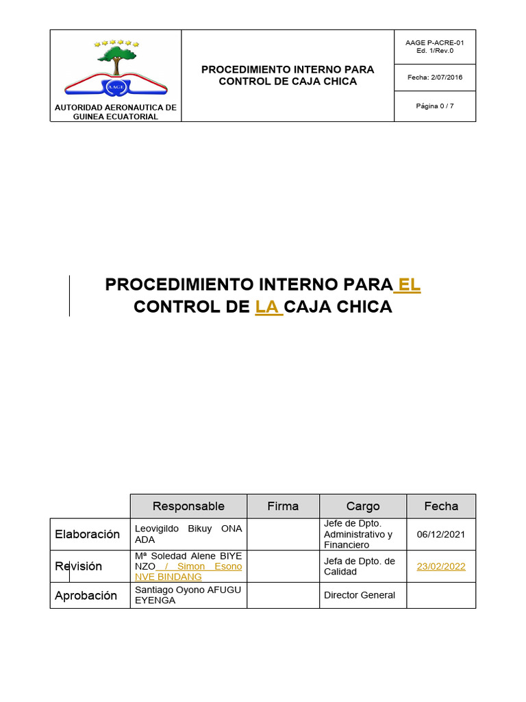 Borrador de Procedimiento de Caja Chica para Comemtarios | PDF ... Borrador de Procedimiento de Caja Chica para Comemtarios | PDF ...