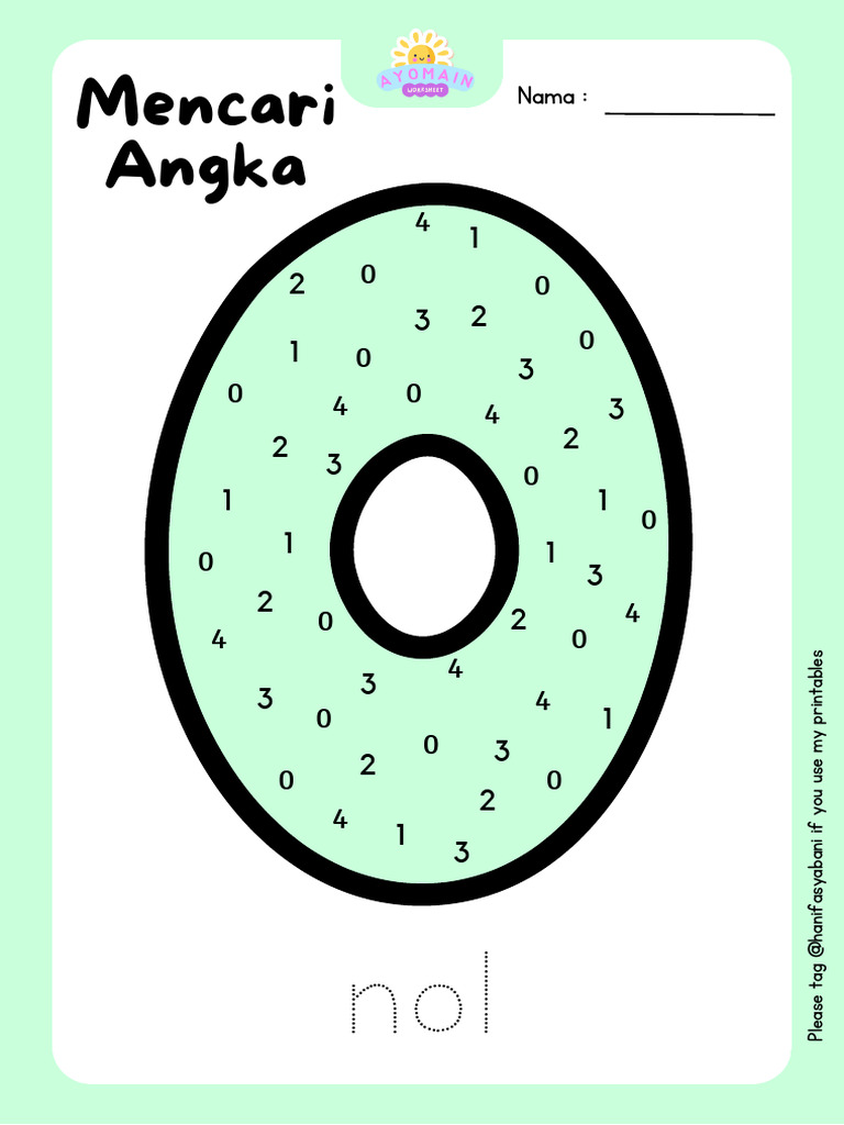 Printable Mencari Angka 0-9 | PDF