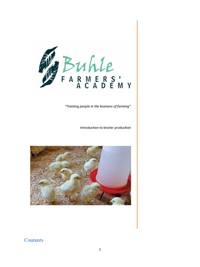 Introduction To Broiler Production Manual | PDF | Poultry Farming | Broiler