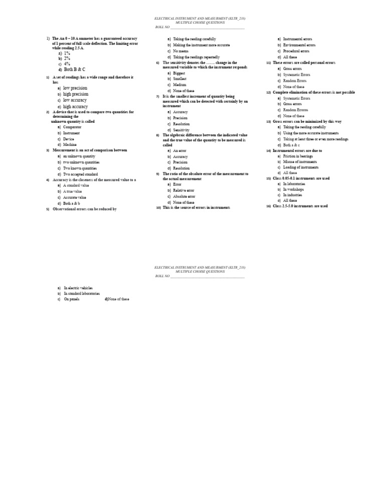 Measuring Ch 1 Final Pdf Accuracy And Precision Observational Error