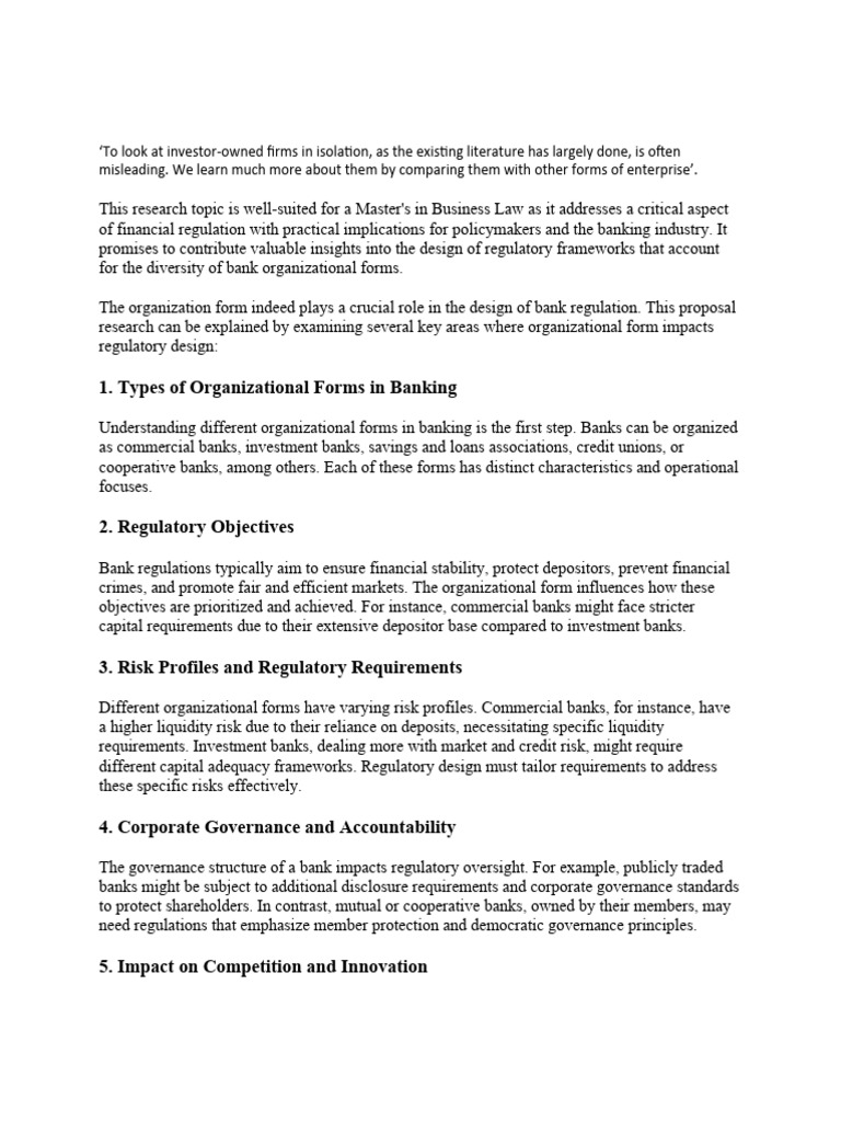 The Organization Form Indeed Plays A Crucial Role in The Design of Bank ...