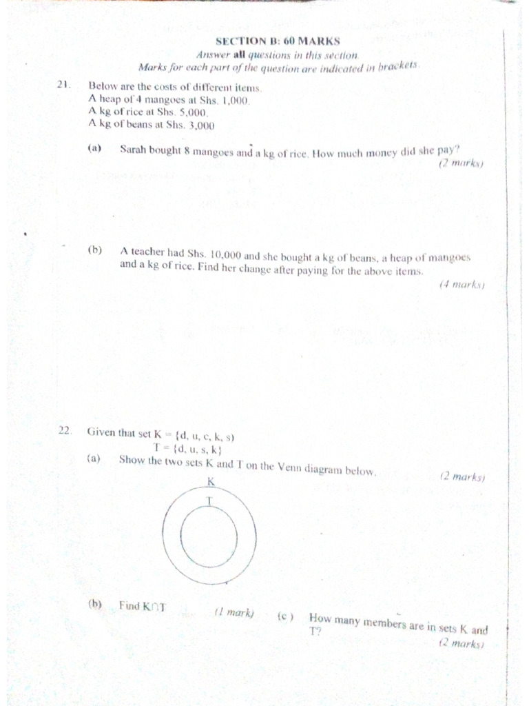 Test For p6 Maths | PDF