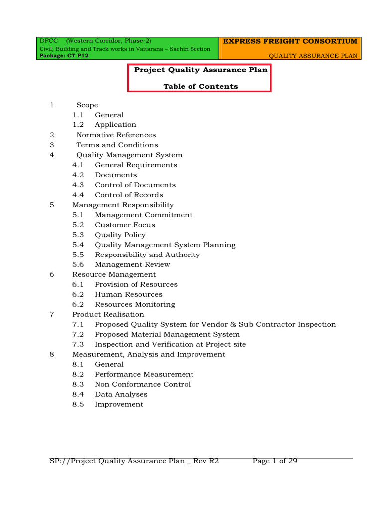 QAP -1 Project QAP | PDF | Quality Assurance | Audit