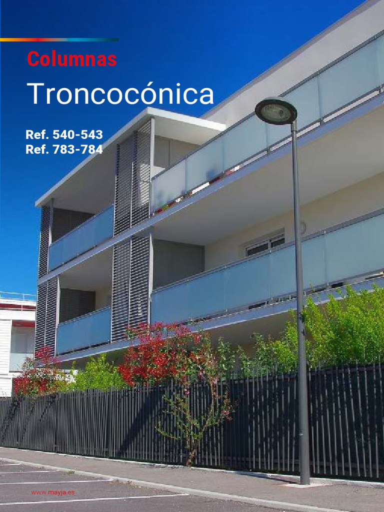 Mayja Folleto Comercial Columnas Troncoconicas | PDF | Rieles | Materiales de construcción