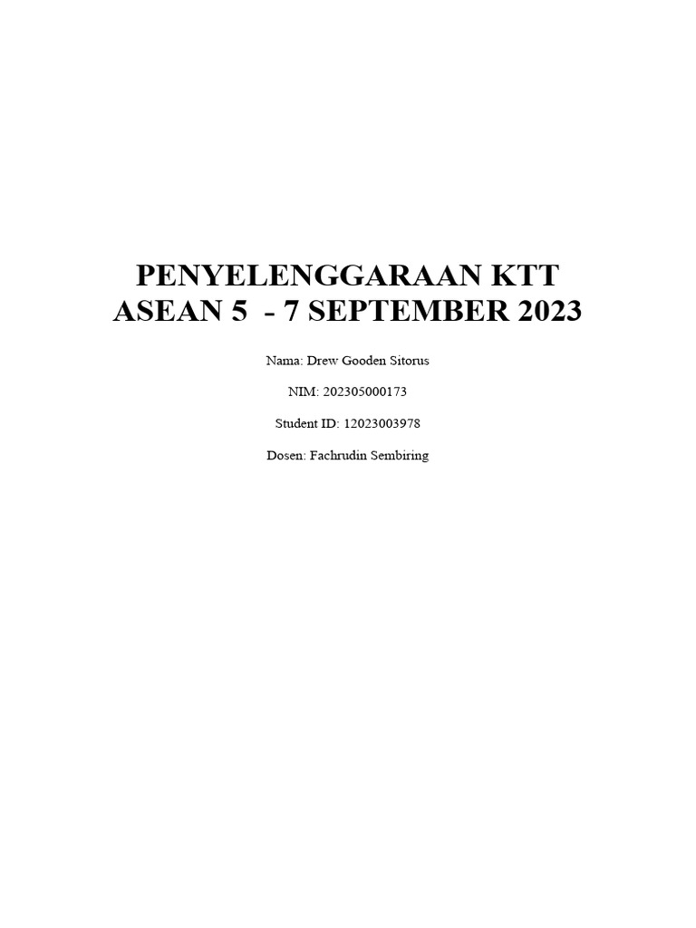 KTT Asean - Drew Gooden Sitorus | PDF