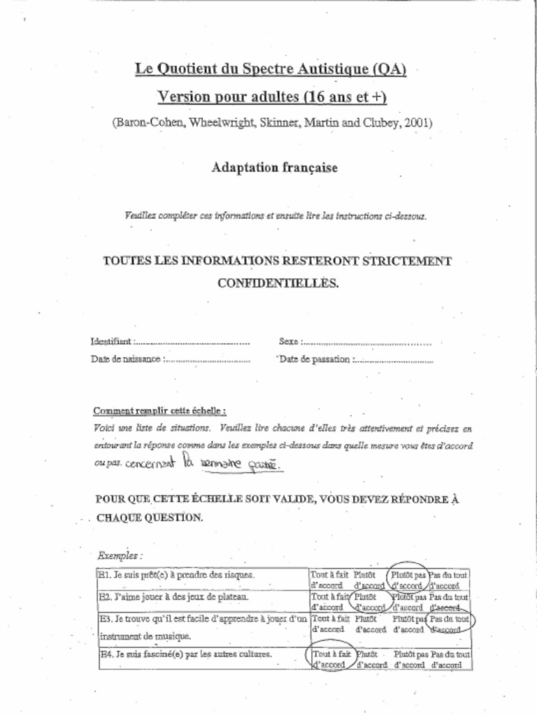 AQ Adultes | PDF