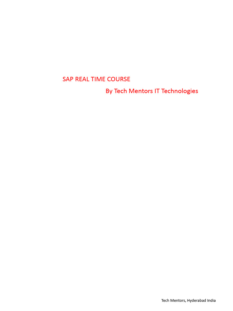 SAP Real Time Material by Tech Mentors-3 | PDF | Computing