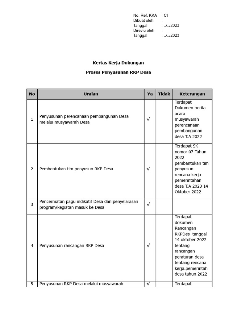 KK - Proses Penyusunan RKPDesa | PDF