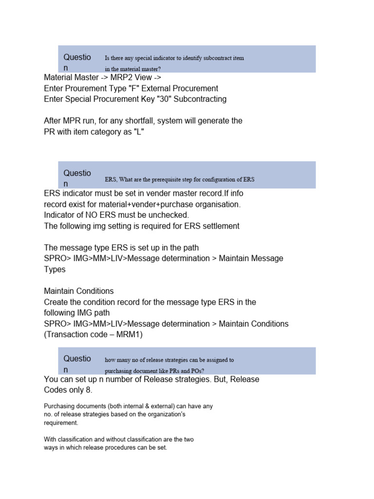 MM Question | PDF | Procurement | Invoice
