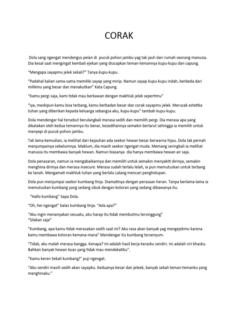 Fabel Dan Cerpen Bahasa Inggris | PDF
