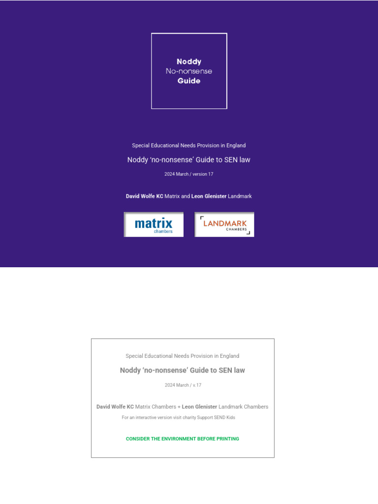 Noddy No Nonsense Guide To SEN Law 2024 v17 March 040324 1 | PDF ...