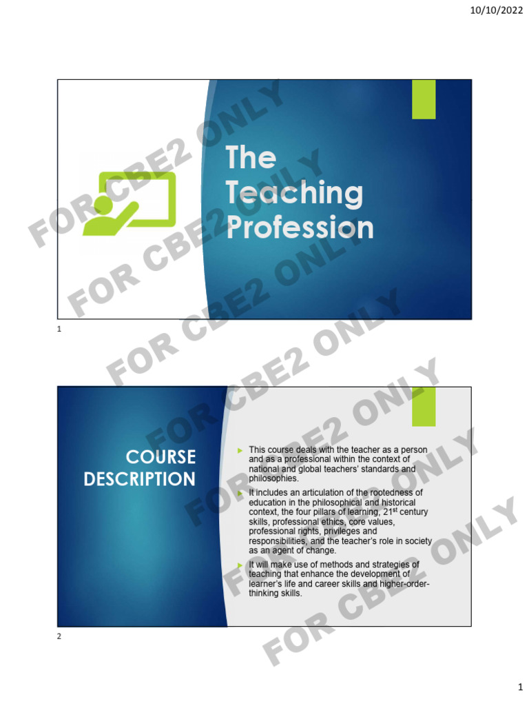 Teaching Profession | PDF | Teachers | Learning