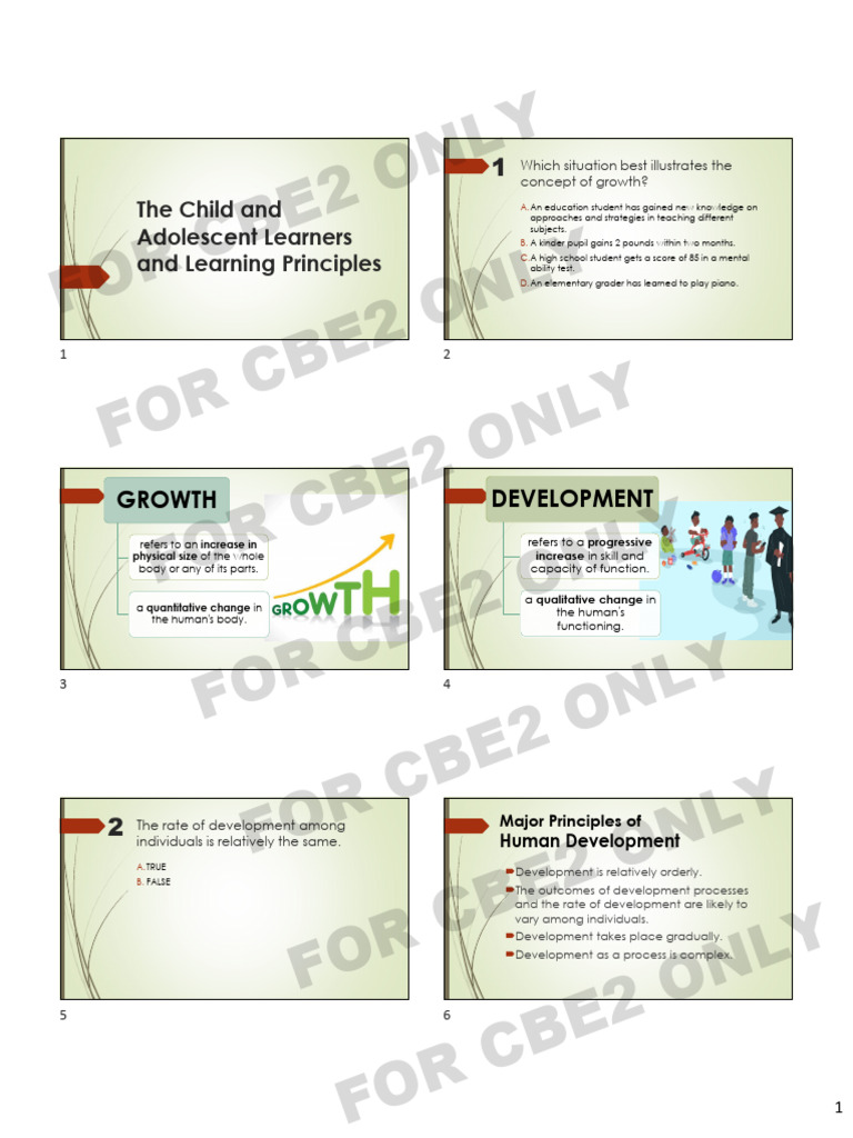 Child and Adolescent Learners and Learning Principles | PDF | Id ...