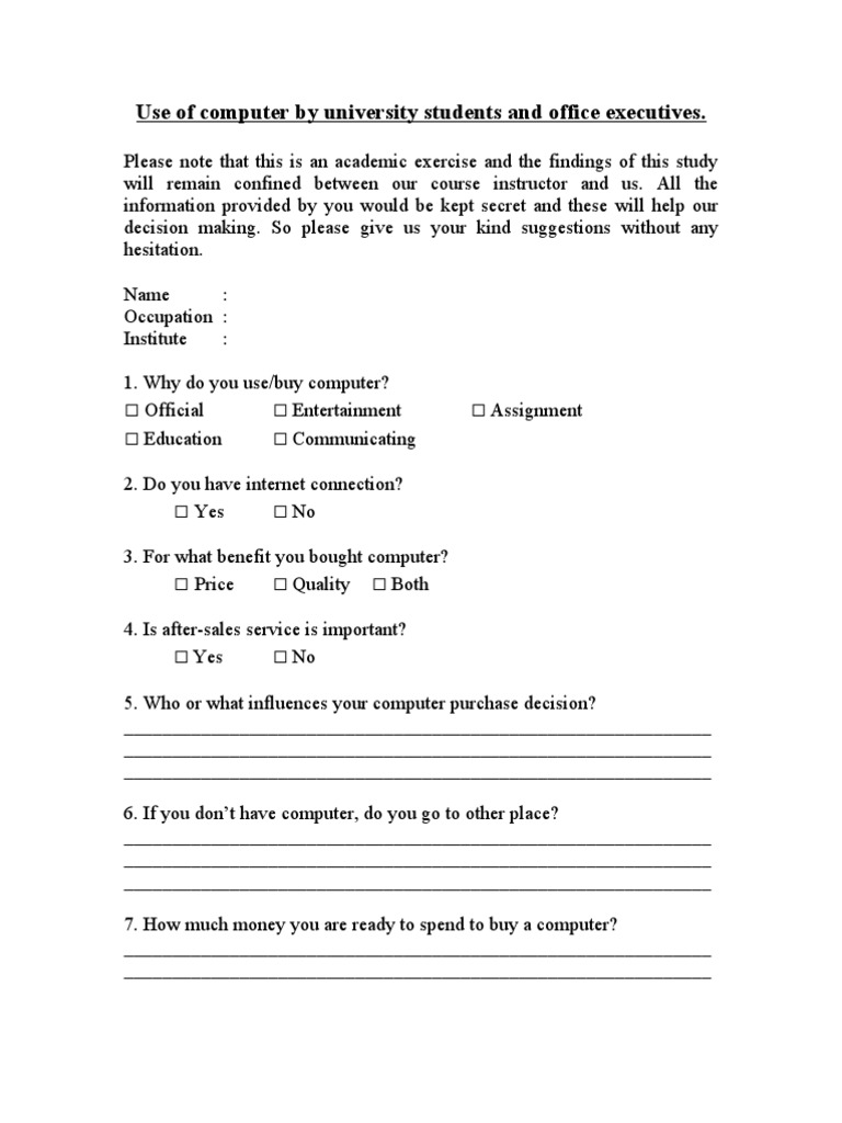 Consumer Behavior Questionnaire | PDF