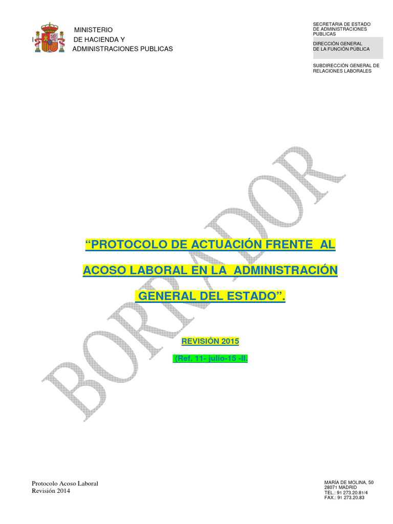 11-Revision Protocolo Acoso - Julio15 - II PDF | PDF | Acoso sexual | Comportamiento
