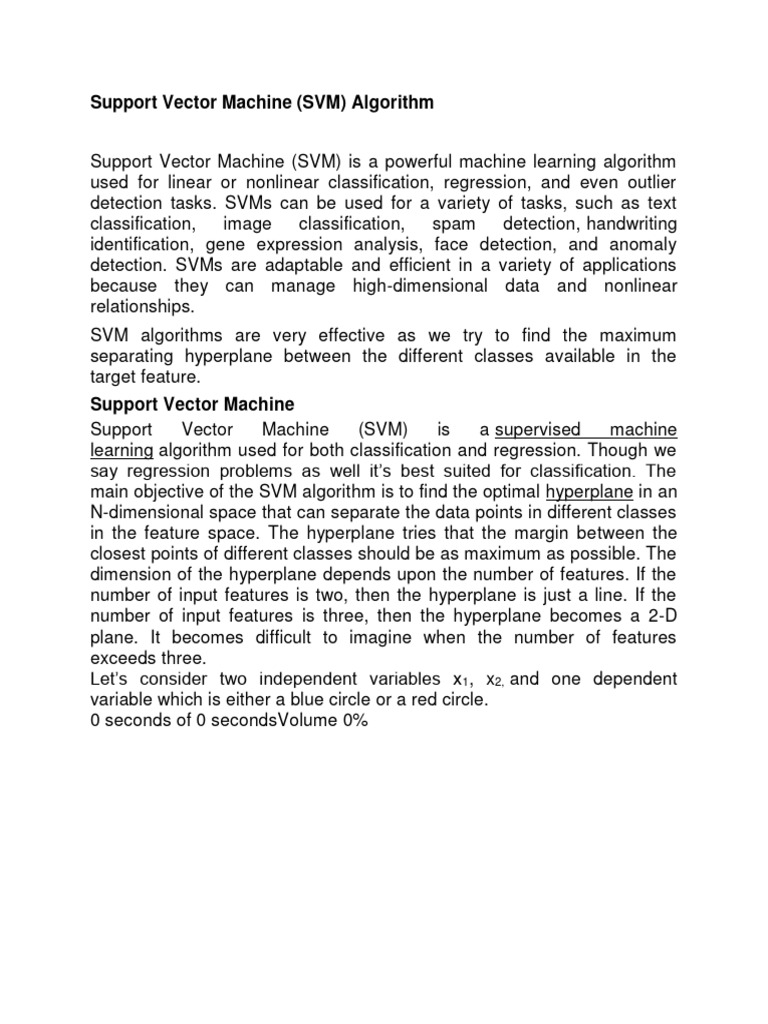 Support Vector Machine - Explanation | PDF | Support Vector Machine ... Support Vector Machine - Explanation | PDF | Support Vector Machine ...