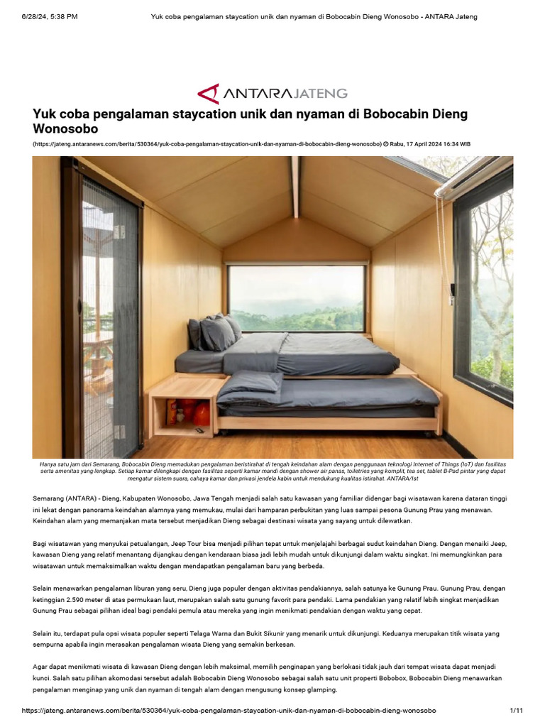 Bobocabin Dieng Wonosobo - ANTARA Jateng | PDF | Griya & Taman