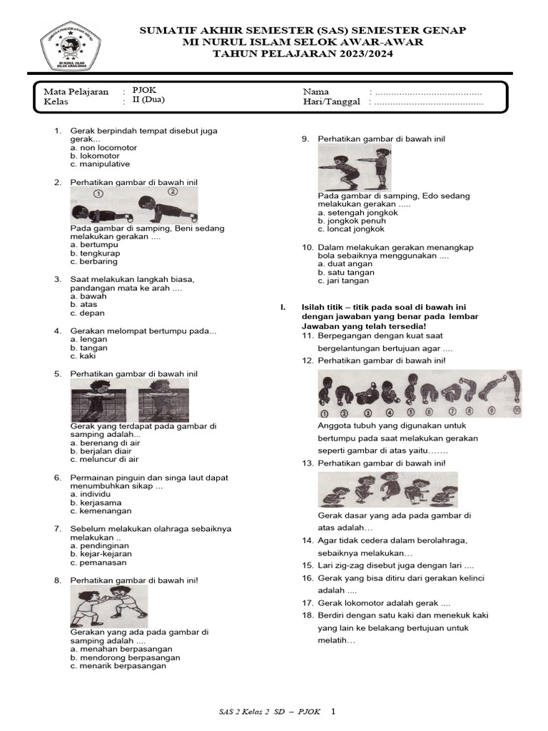 Sas 2 Kelas 2 - Pjok | PDF