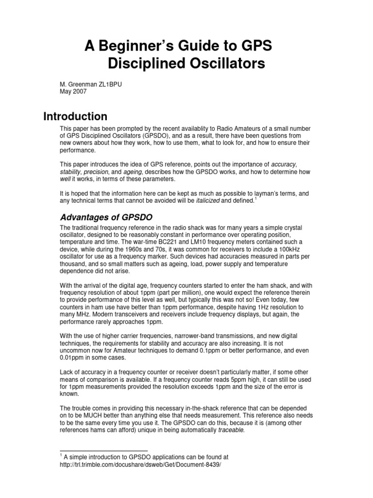 Beginner's Guide to GPSDO Usage | PDF | Global Positioning System ...