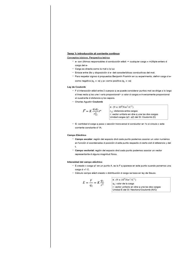 Tema 1 - Electro URL Salle 1r Año | PDF | Corriente eléctrica | Resistividad Eléctrica y ...