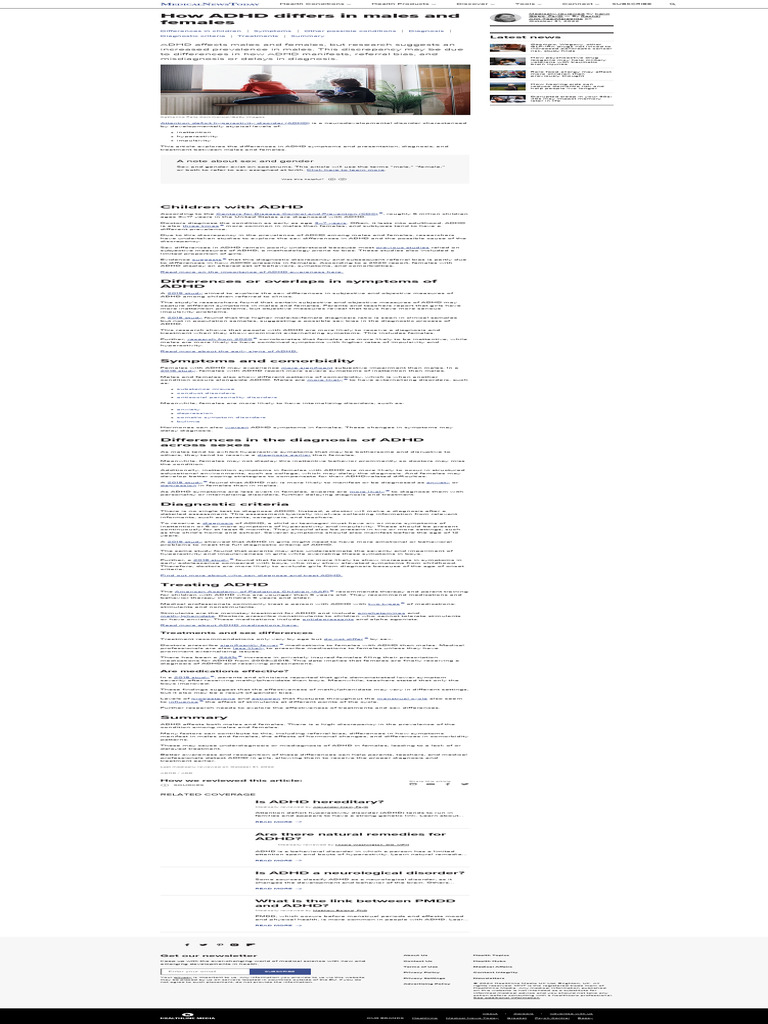 ADHD Gender Differences - Signs, Diagnosis, and More | PDF | Attention ...