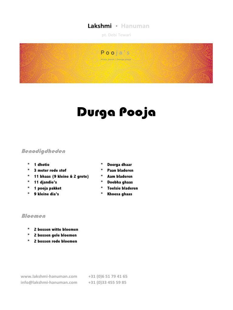 Doerga Pooja | PDF