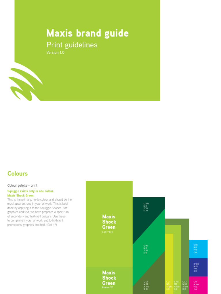 Maxis Brand Guide Print Guidelines Version 1.0 | PDF | Graphic Design | Design
