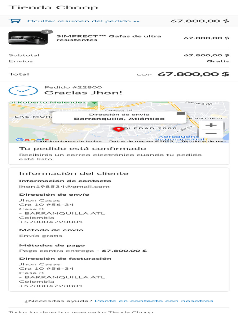 Gracias Jhon! - Tienda Choop - Pantalla de Pago | PDF