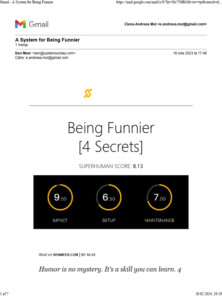 Ben Meer - A System For Being Funny | PDF