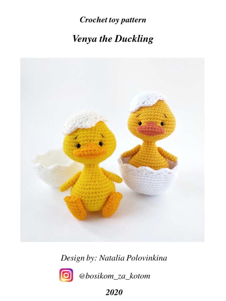Patito en cascaron_ENG | PDF | Crochet | Sewing