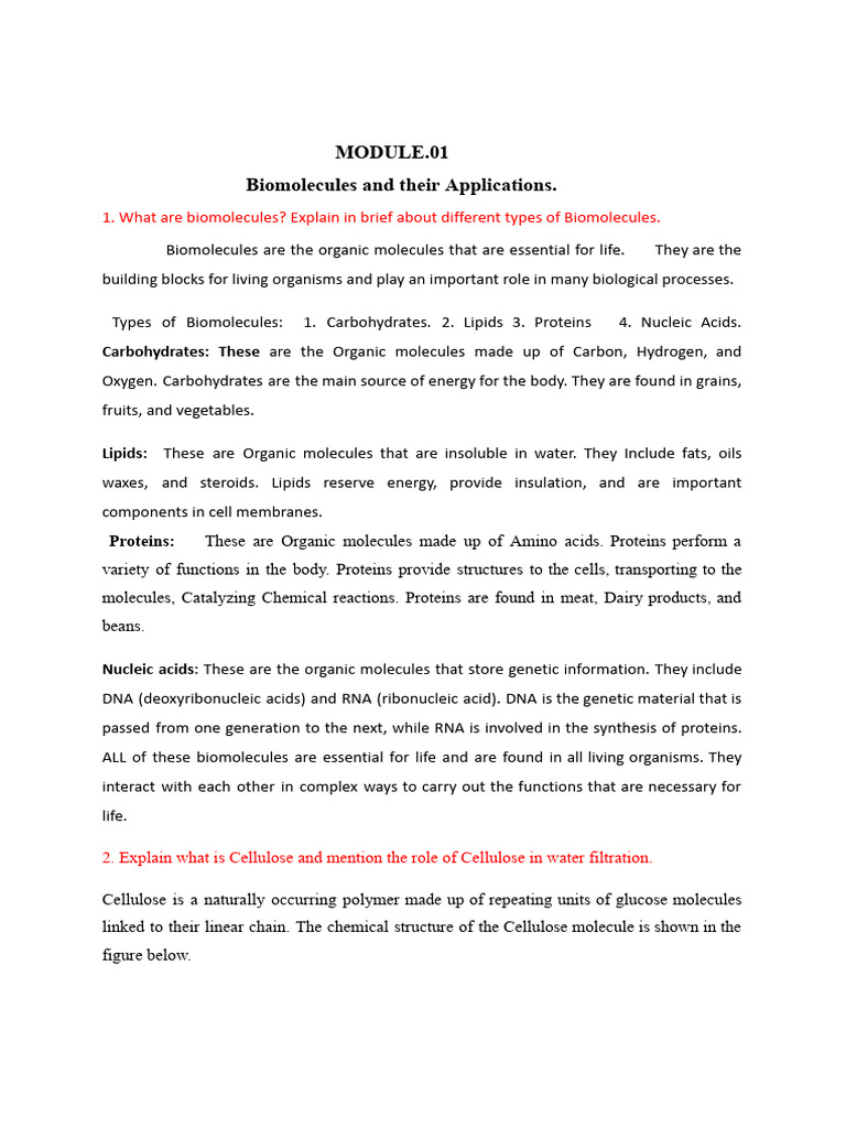 Bio Molecules | PDF | Biomolecules | Filtration