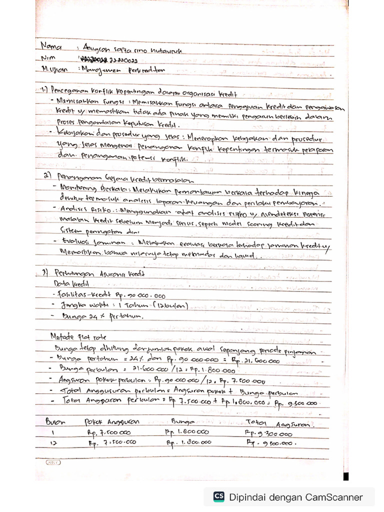 Manajemen Perkreditan - Anugrah Sapta Rino | PDF