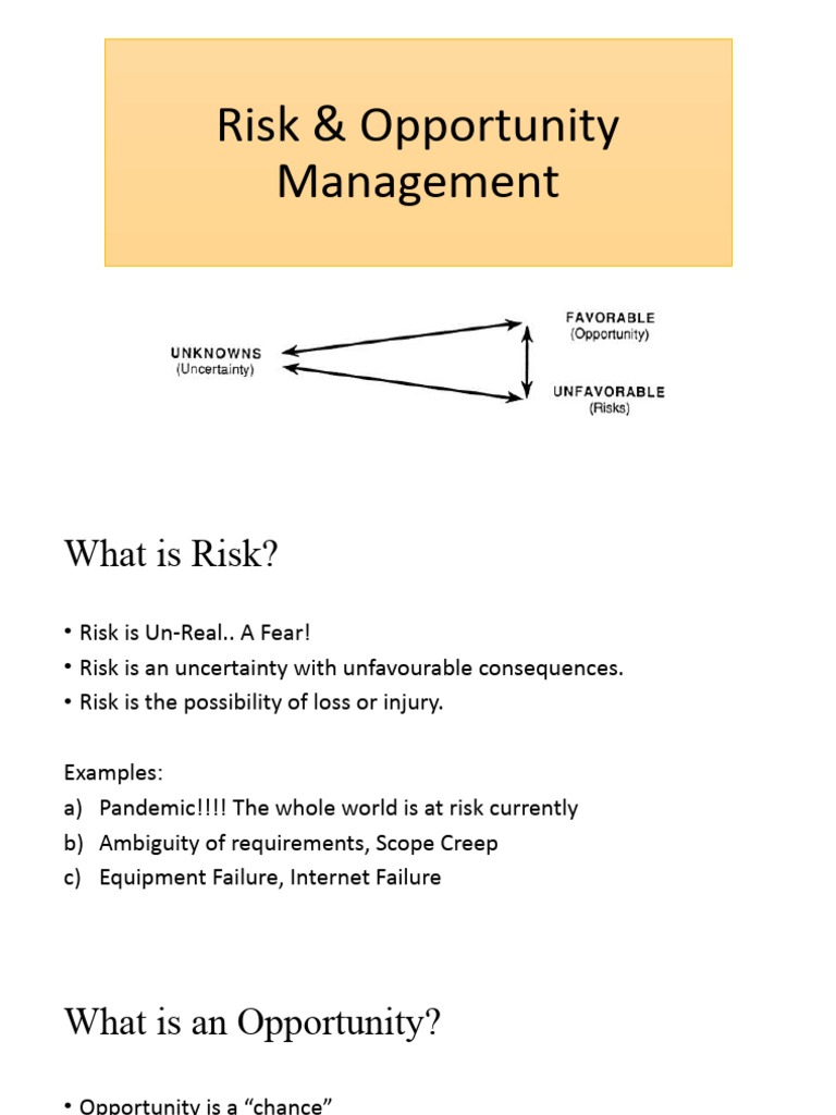 Risk & Opportunity Management - v1.2 | PDF | Risk | Computing