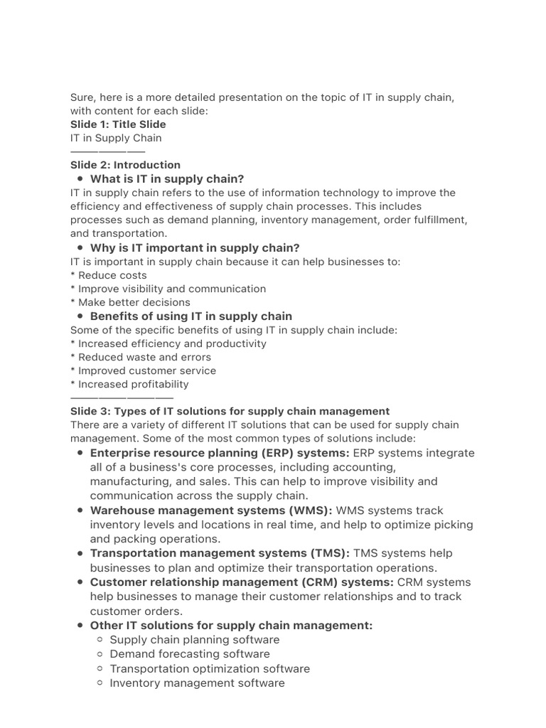 SCLM Presentation | PDF | Supply Chain | Enterprise Resource Planning