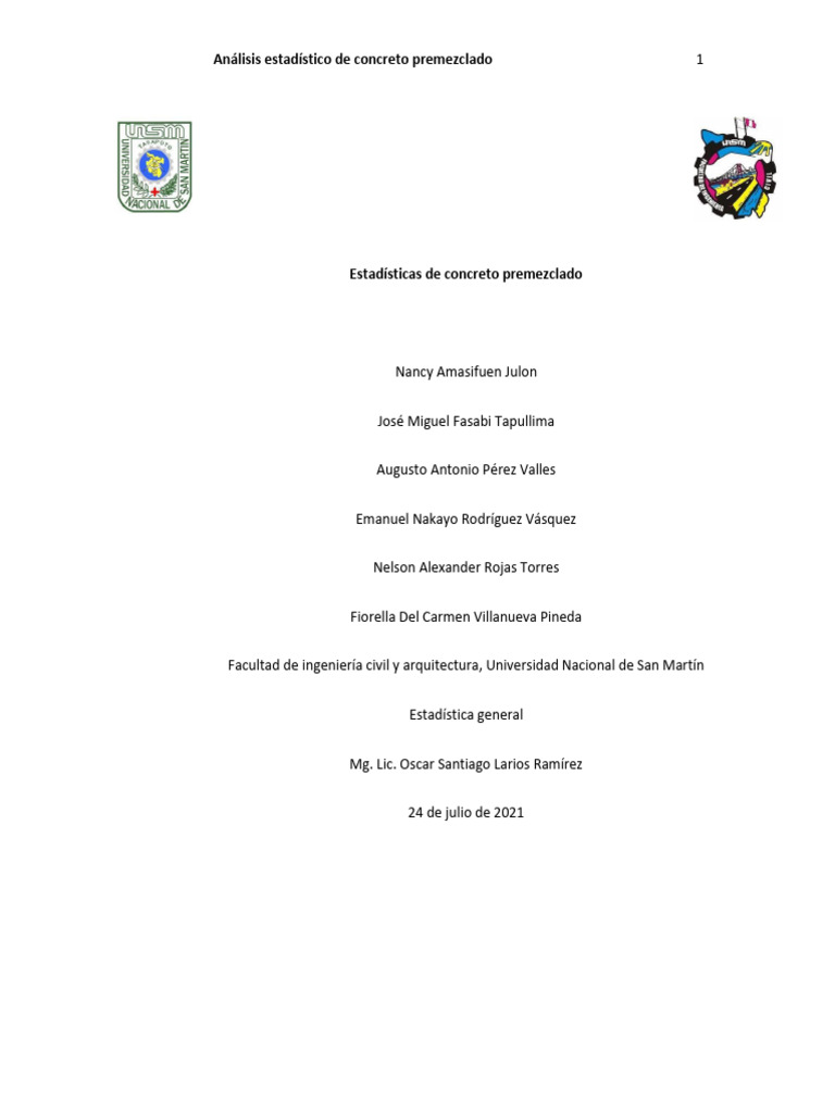 Informe Completo De Estadistica Pdf Diferencia Estadísticas 1197