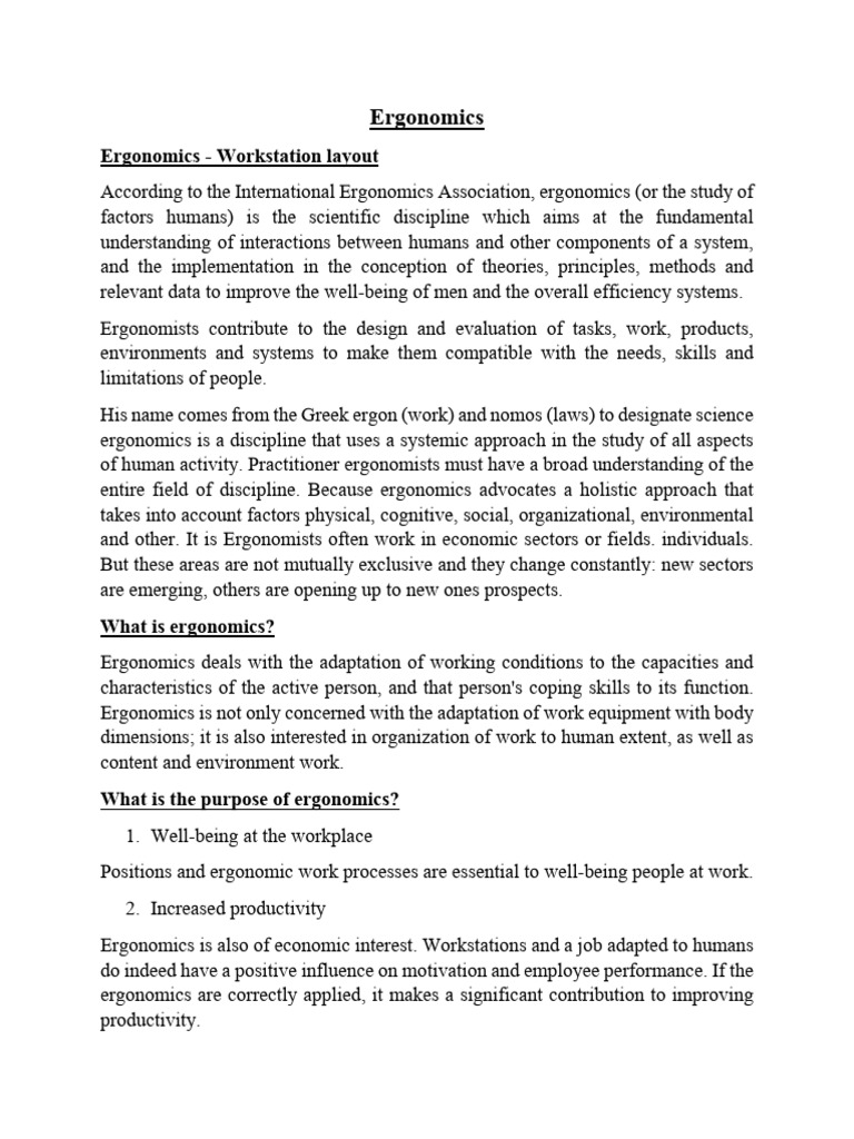 Chapter 1 - Ergonomics | Download Free PDF | Human Factors And ...