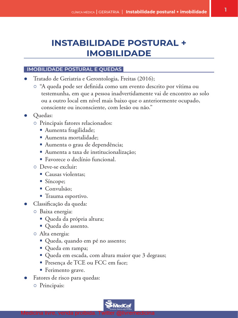 04 - Resumo - Ext 2023 - Instabilidade Postural + Imobilidade | PDF ...