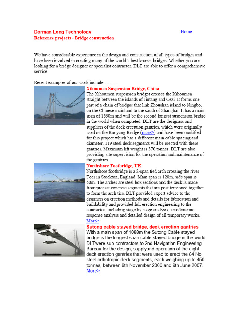 Dorman Long Technology | PDF | Bridge | Transport Buildings And Structures