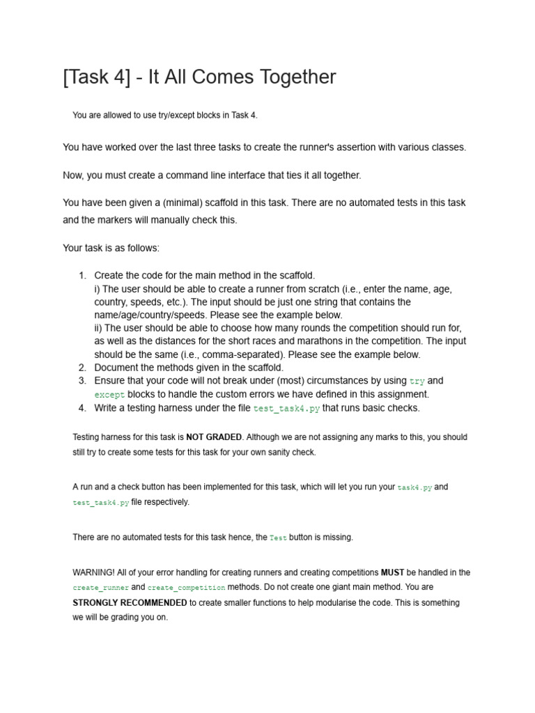 (Task 4) - It All Comes Together | PDF | Marathon | Interface (Computing)