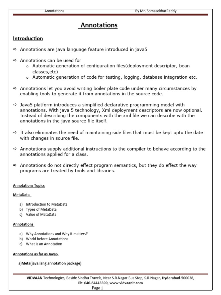 Annotations Pdf Method Computer Programming Class Computer Programming