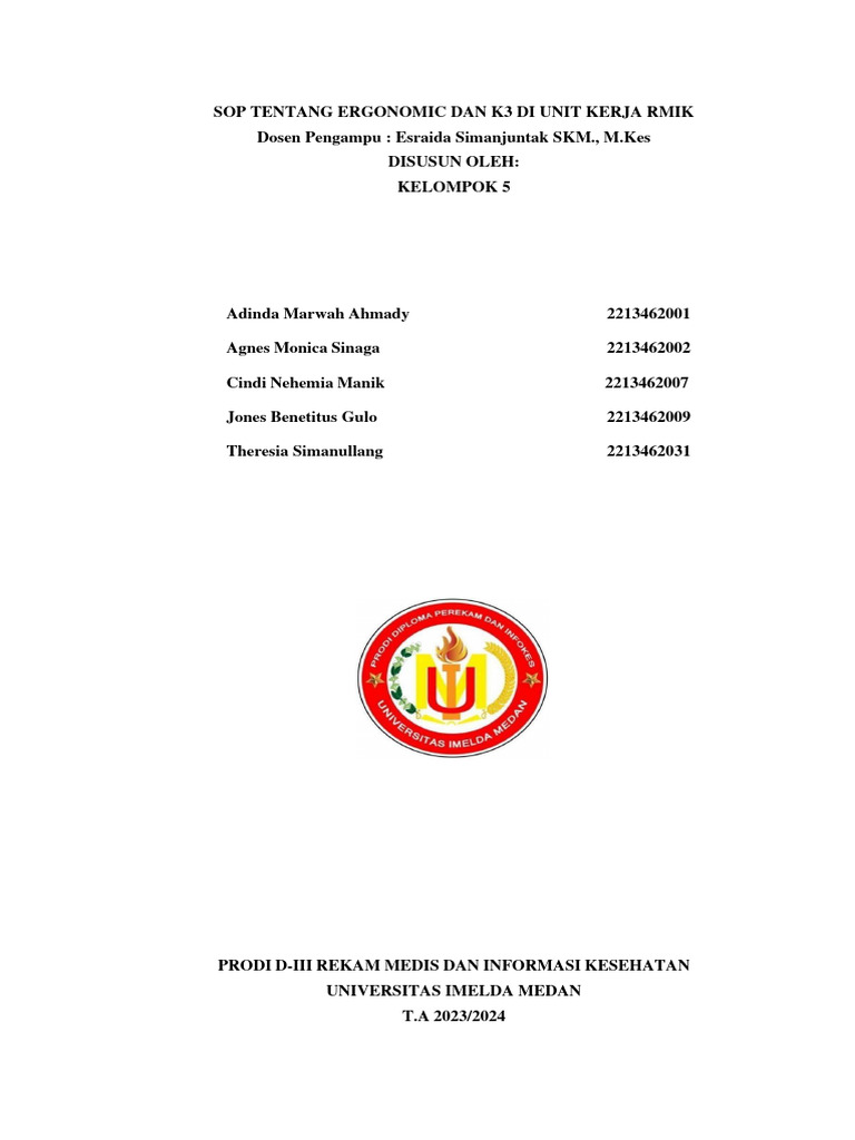 SOP Ergonomi dan K3 di RMIK | PDF