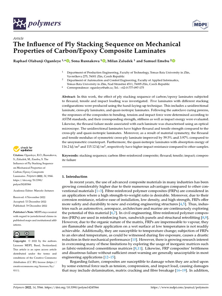 The Influence of Ply Stacking Sequence On Mechanical Properties of ...