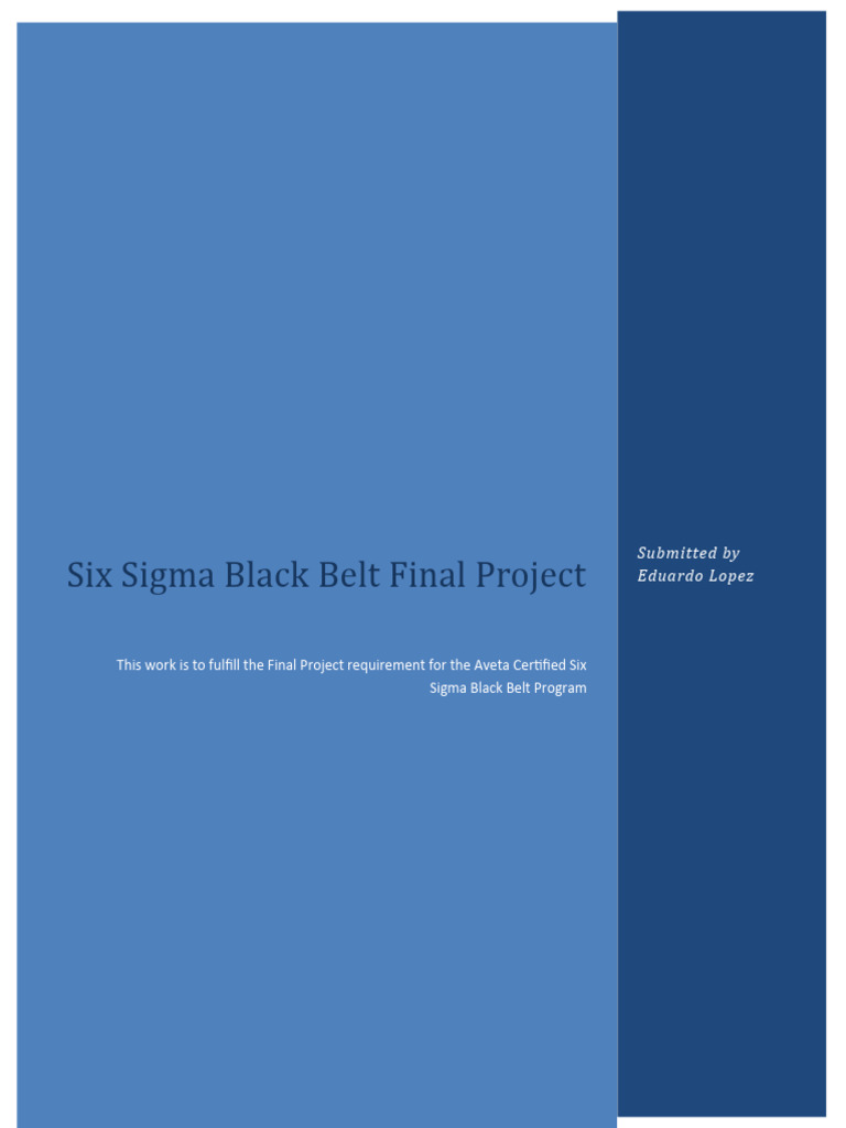 Six Sigma Black Belt Project Example | PDF | Inventory | Standard Deviation