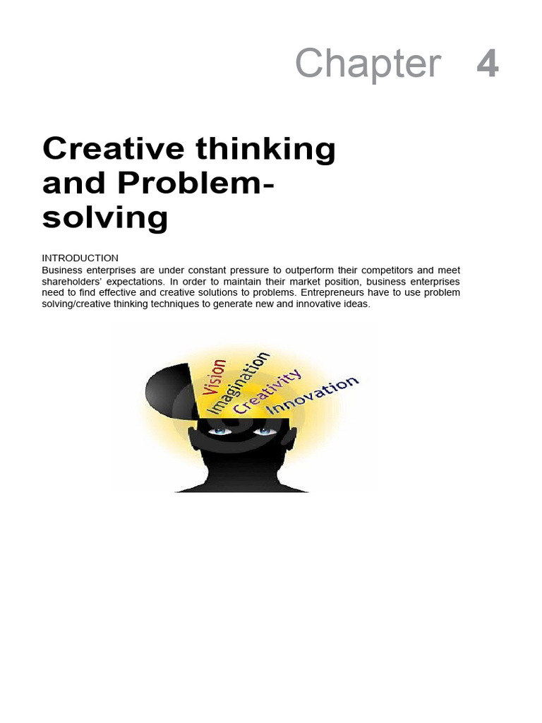 Chapter 4 Creative Thinking & Problem Solving | PDF | Creativity ...