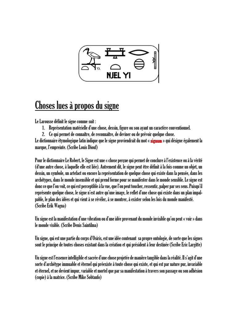 Choses Lues À Propos Du Signe | PDF | Essence (concept) | Métaphysique